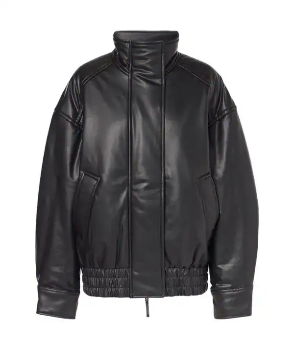 Acne Studios Faux Leather Bomber Jacket In Black 20% Off