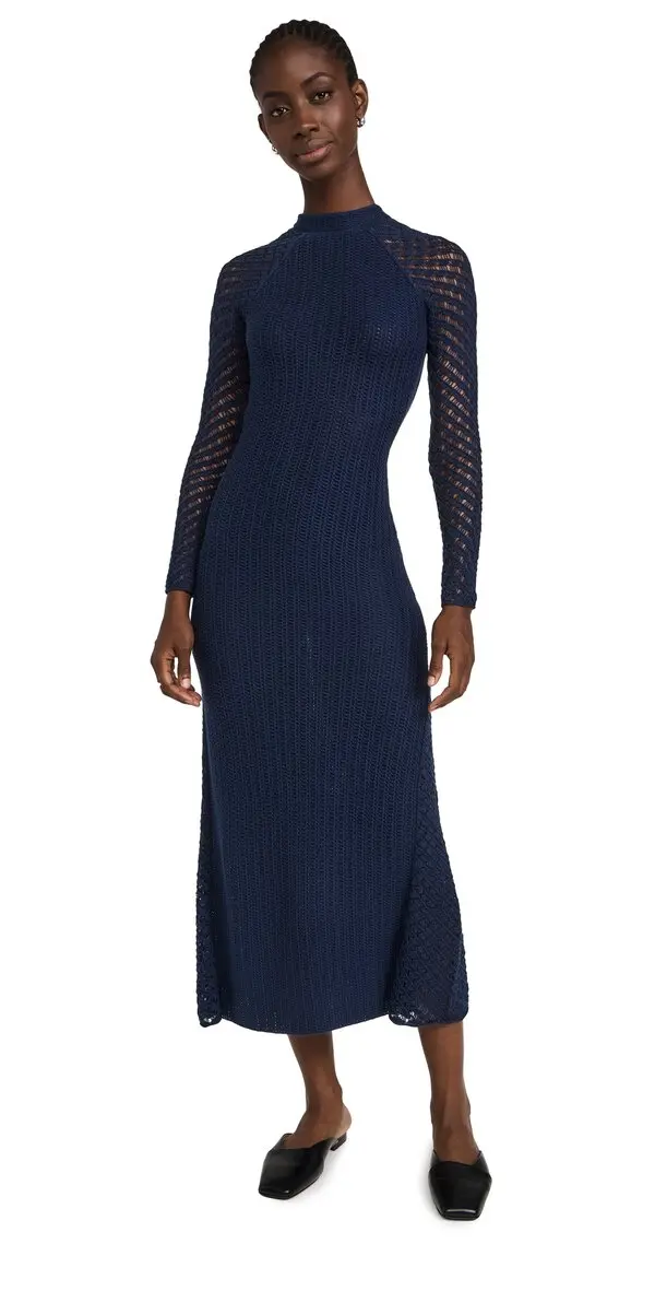 Escvdo Pirqa Crochet Long Sleeve Dress