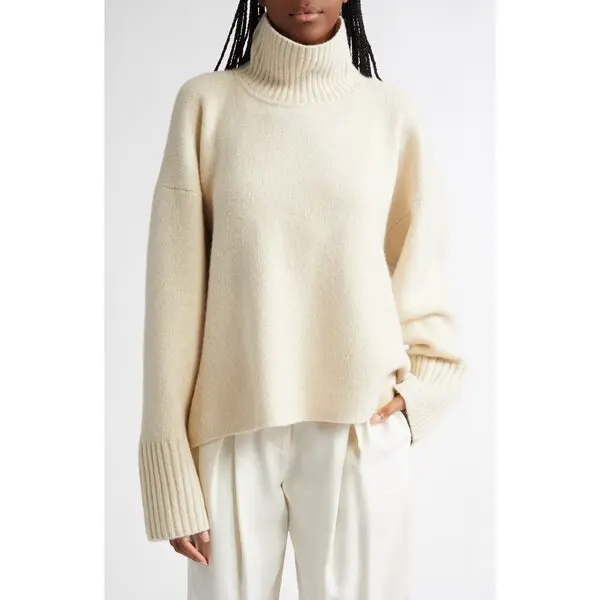 Proenza Schouler Cashmere & Wool Blend Turtleneck Sweater - Ecru