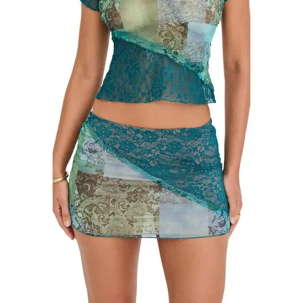 MISTRESS ROCKS Lace And Mesh Miniskirt
