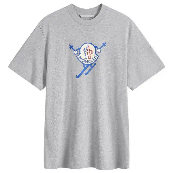 Moncler Skiing Pixel Logo T-Shirt - Grey | Editorialist