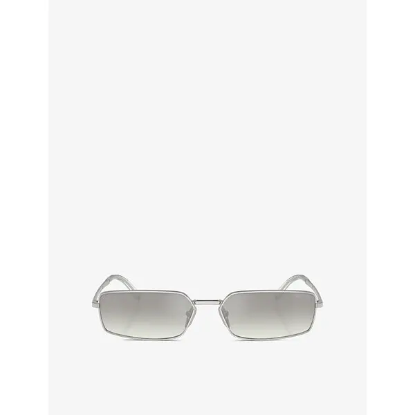 Prada Rectangular Metal Sunglasses - Silver