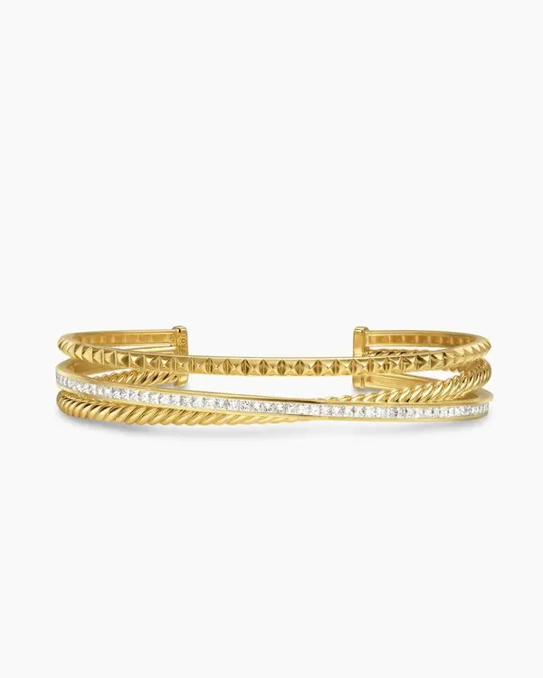 David Yurman Crossover Trio Cuff Bracelet - Diamond