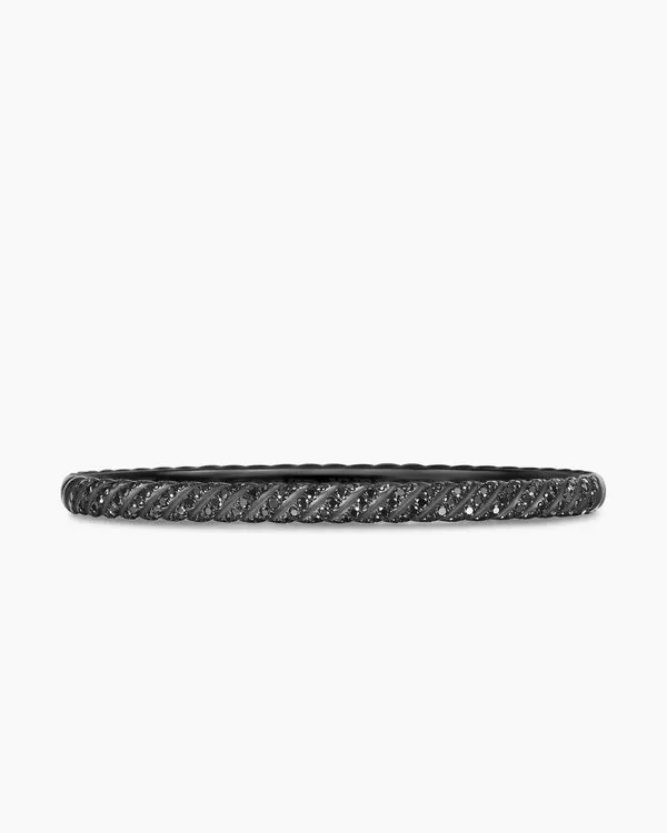David Yurman Sculpted Cable Bangle With Black Diamonds