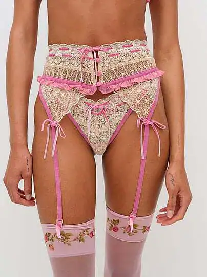 garter belt victoria's secret Victoria'S Secret For Love & Lemons Dauphine Garter Belt - Pink