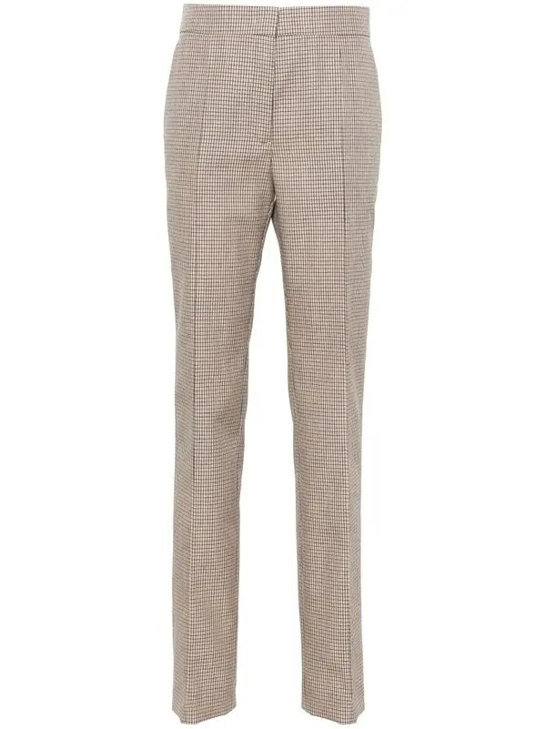 JIL SANDER Checked Tailored Trousers - Brown