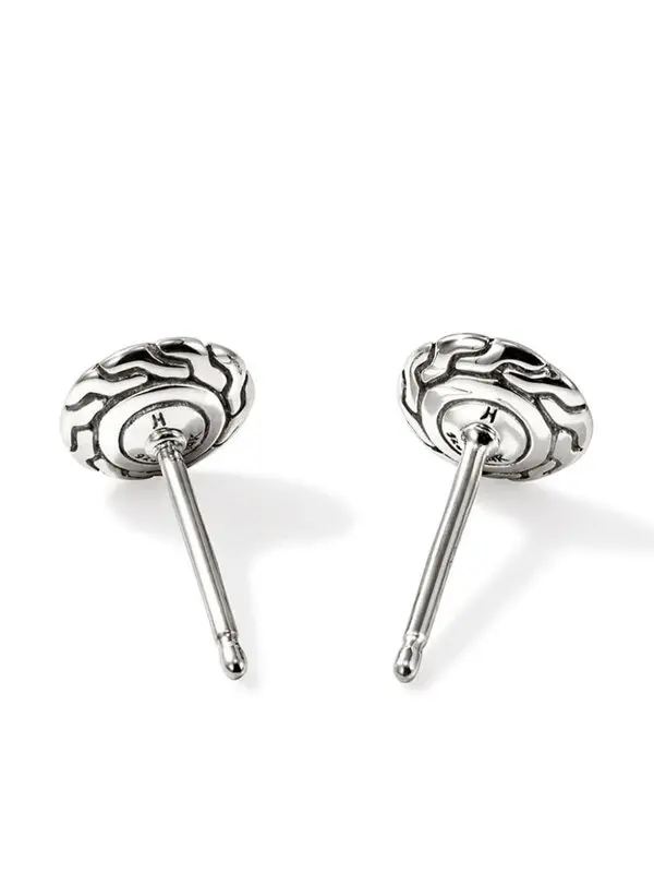 John Hardy 14kt Yellow Gold Essential Stud Earrings - Silver