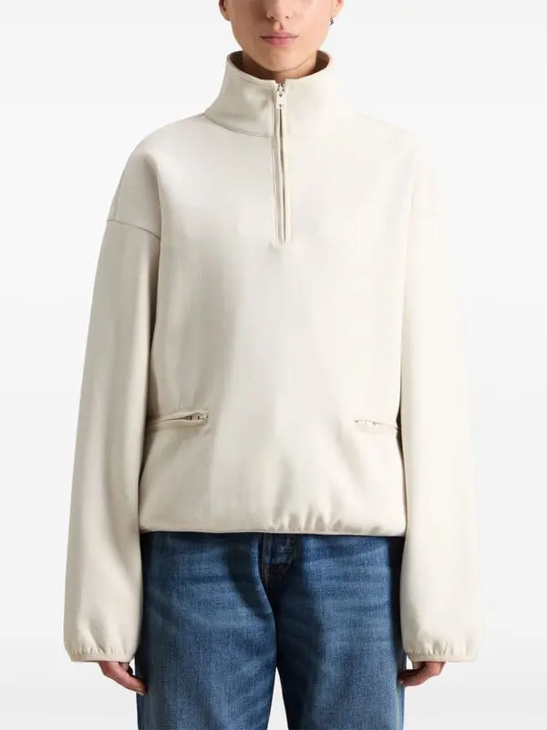 Woolrich Fleece Zipped Sweatshirt - Neutrals
