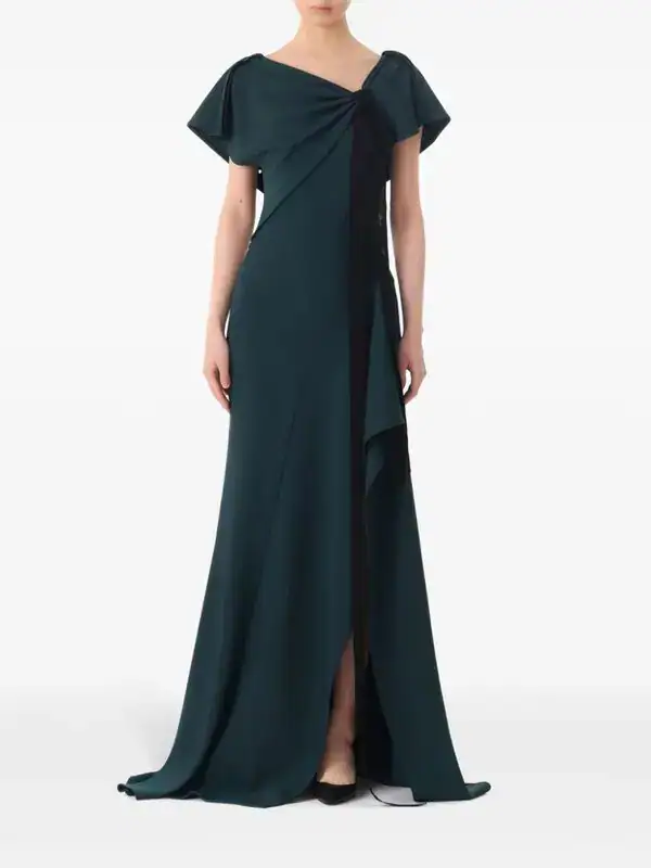 Jason Wu Knot Detail Ruched Gown In Green - 40% Off | Editorialist
