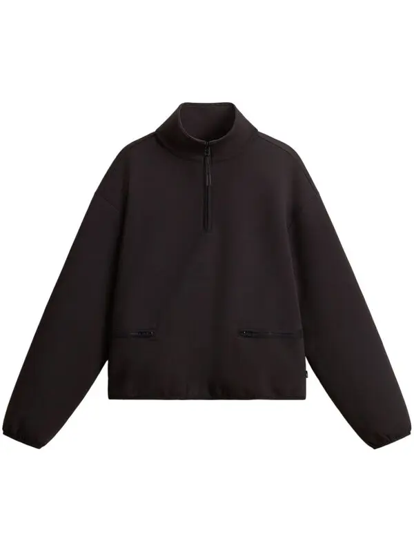 Woolrich Fleece Zipped Sweatshirt - Black