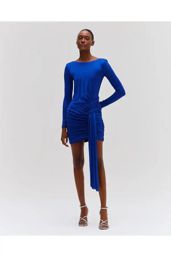 chinese dress ladies Shop The Stylish Rhodes Mini Dress in Light Blue at Lady Black Tie Medium main image 1