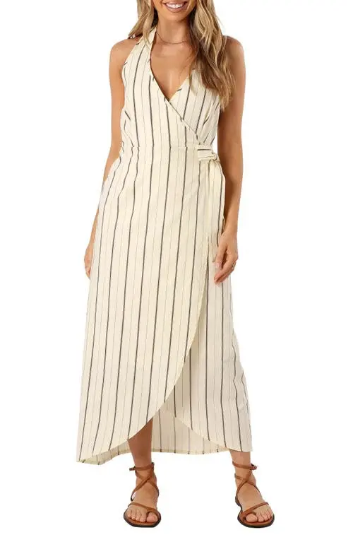 PETAL & PUP Abigail Halter Midi Wrap Dress