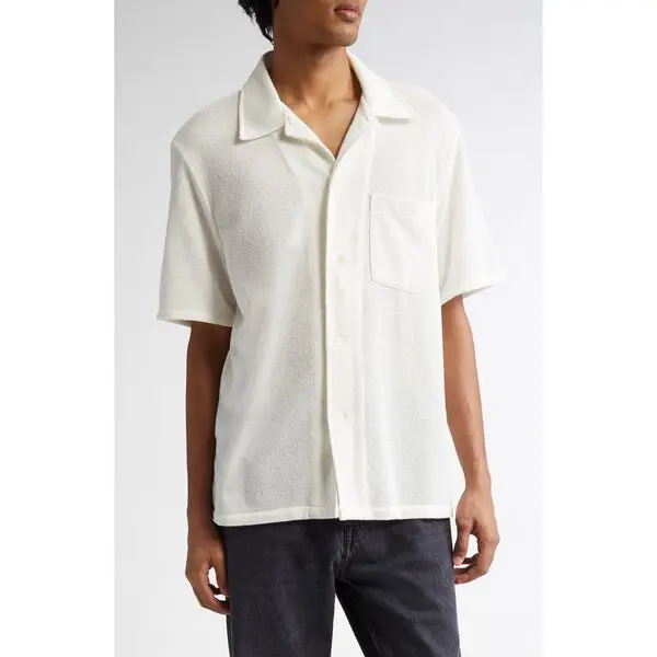 Our Legacy Boxy Bouclé Button-up Shirt - White Boucle