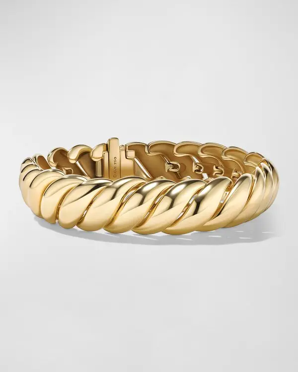 David Yurman 14mm Sculpted Cable Bracelet - Gold