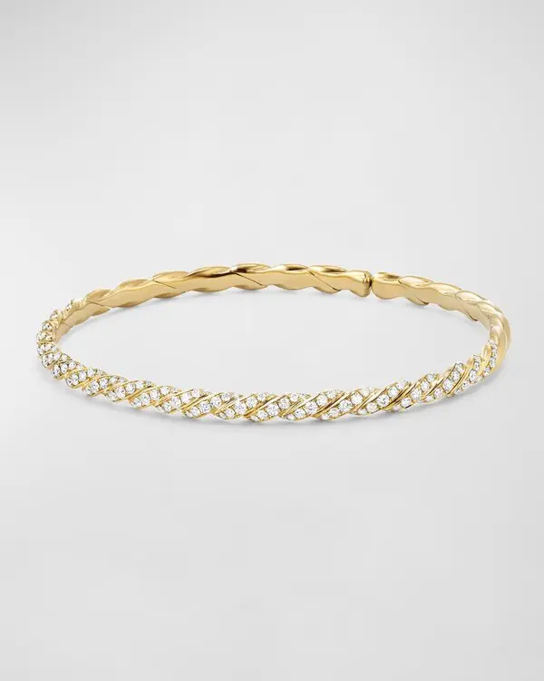 David Yurman Sculpted Cable Flex Bracelet With Diamonds