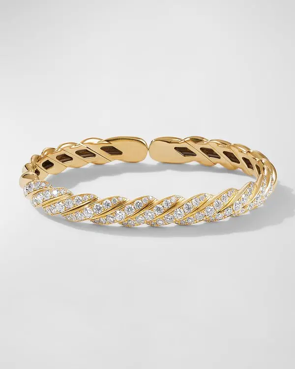 David Yurman Sculpted Cable Flex Bracelet With Diamonds - Diamond