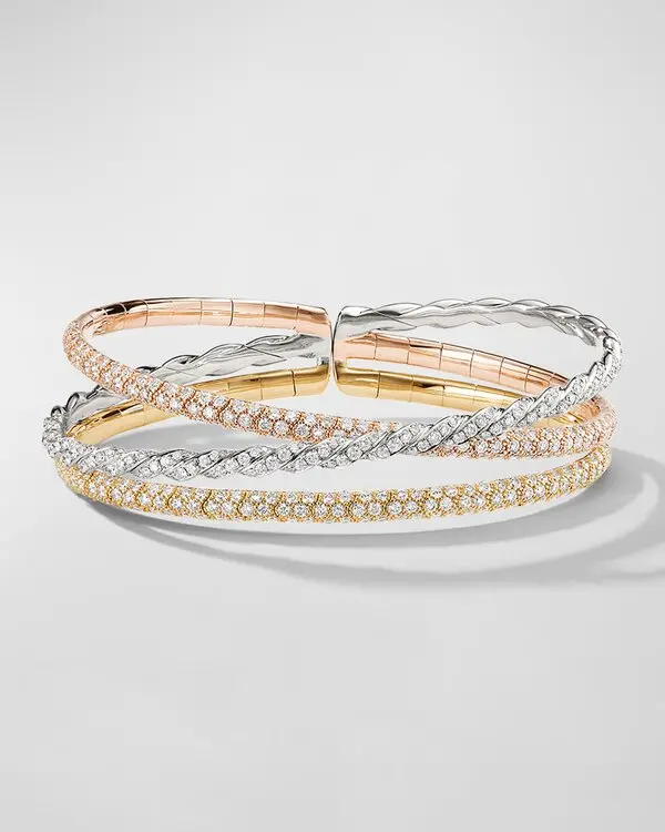 David Yurman 18k Gold Pavéflex Bracelet With Diamonds - Diamond