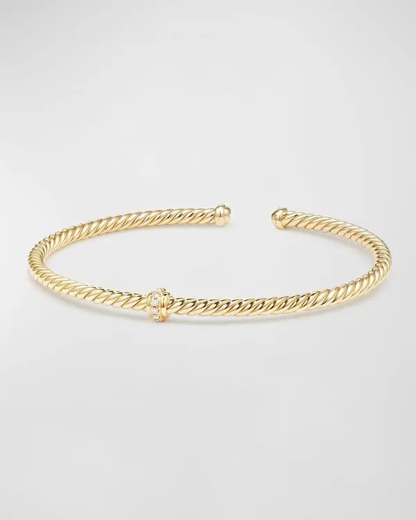 David Yurman Cablespira 18k Gold Bracelet With