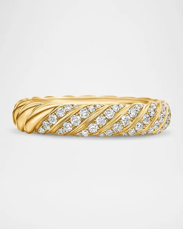 David Yurman Sculpted Cable Band Ring With Diamonds - Multi