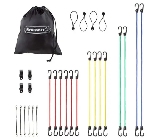 STALWART 28 Pc Bungee Cord Set Assortment Of 5 Sizes