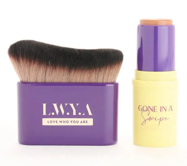 LWYA BY KIM GRAVEL Gone In A Swipe Foundation & Brush Set