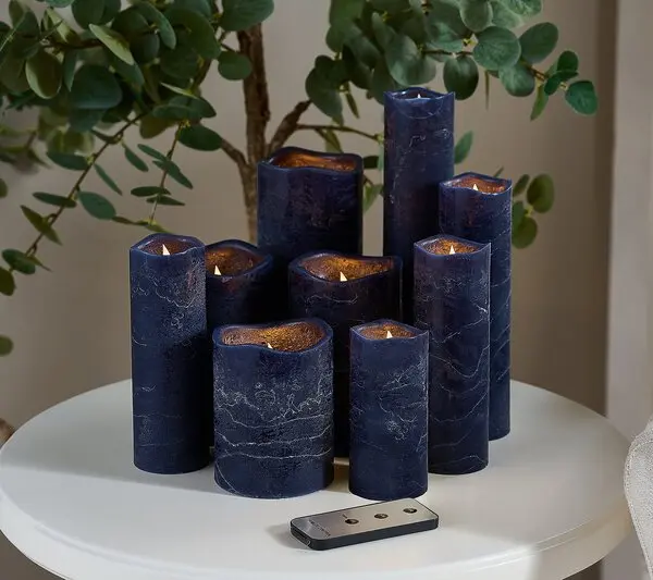 HOME REFLECTIONS As Is Flameless 9 Piece Set Of Pillars