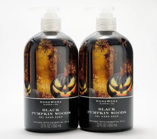 HOMEWORX BY SLATKIN + CO. S/2 Black Pumpkin Woods 22oz Soap