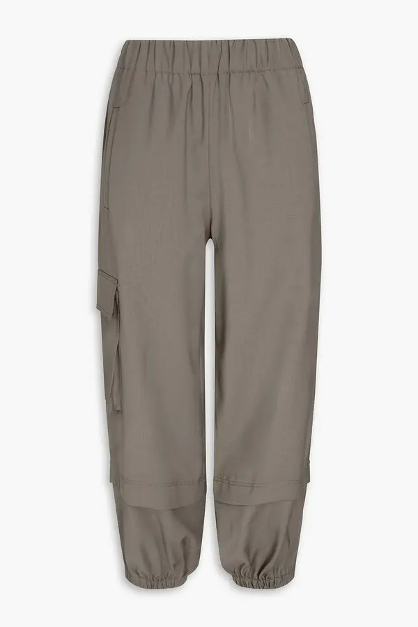 Tibi Cropped Woven Track Pants