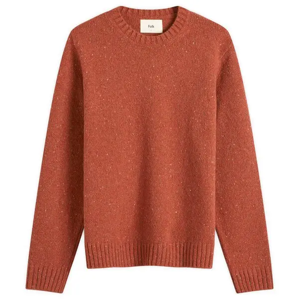 Folk Chain Crew Knit - Rust