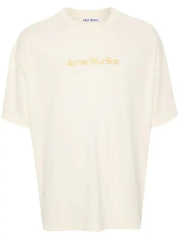 Acne Studios Blurred Logo T-Shirt In Yellow - 40% Off | Editorialist