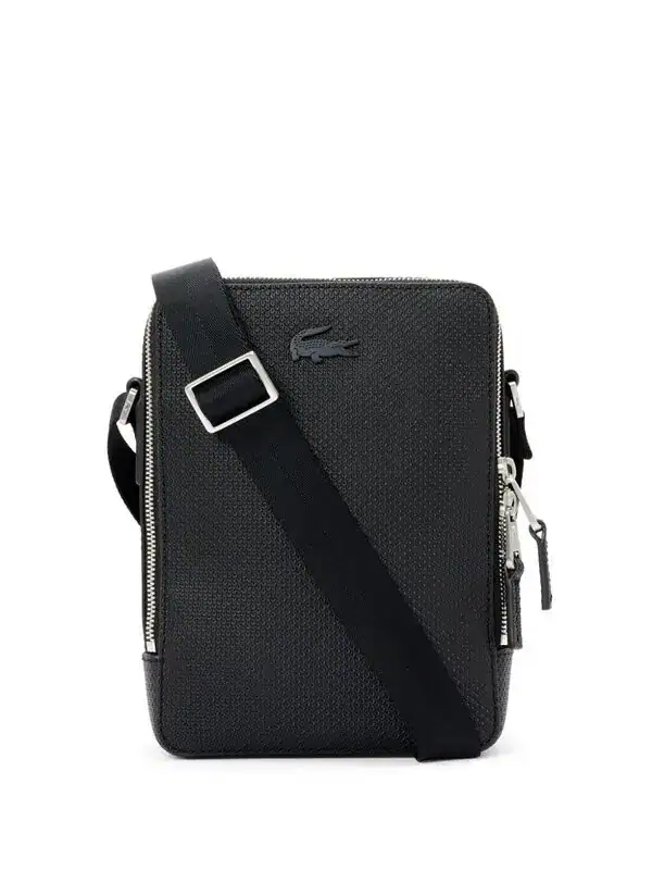 Lacoste Leather Messenger Bag Black Editorialist