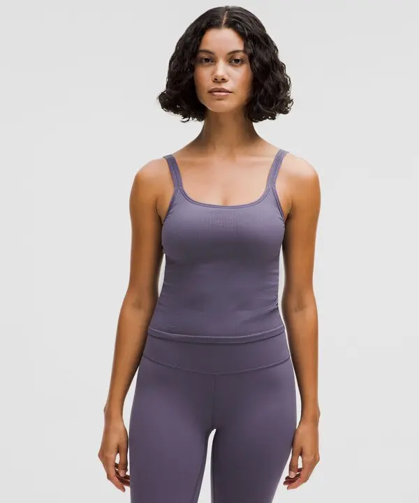 Lululemon Ebb To Street Scoop-neck Cropped Tank Top - Nightfall