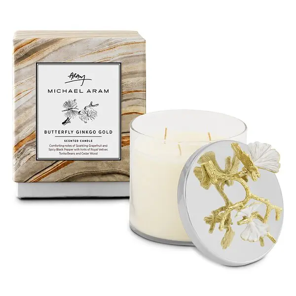 Michael Aram Butterfly Ginkgo Gold Candle, 13.5 Oz