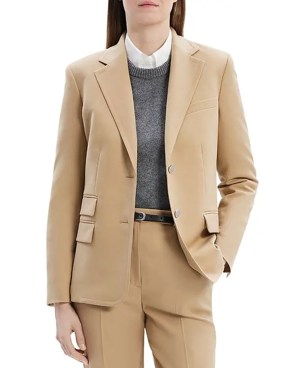 Theory Sleek Flannel Blazer - New Camel