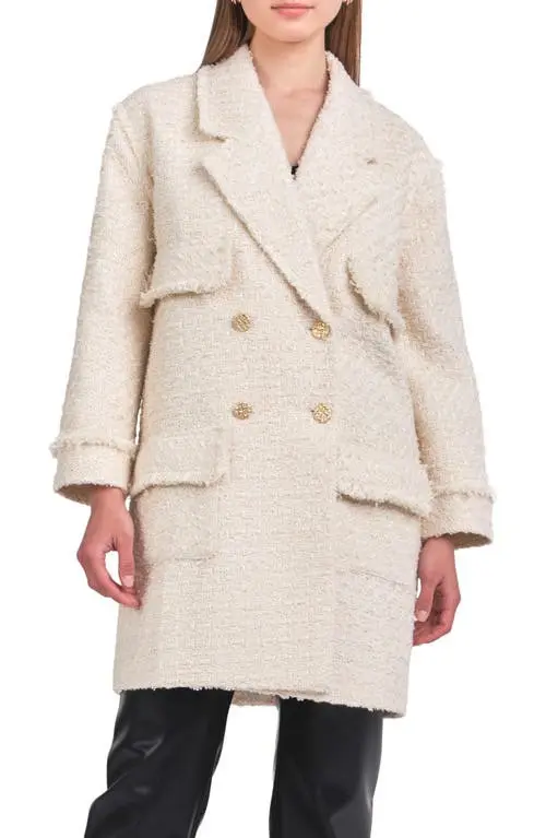 Endless Rose Double-breasted Tweed Coat