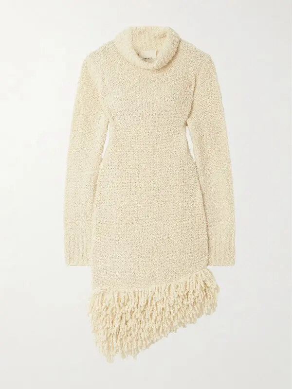 Isabel Marant Fringed Wool-blend Bouclé Midi Dress