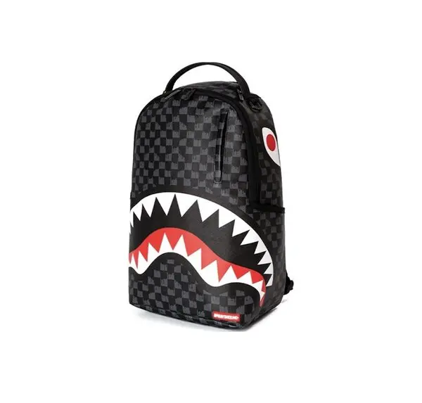 SPRAYGROUND Drip Check Shark Backpack - Black/grey Checker