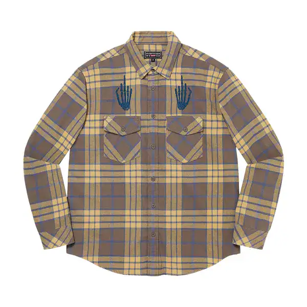 Supreme X Hysteric Glamour Plaid Flannel Shirt - Brown | Editorialist