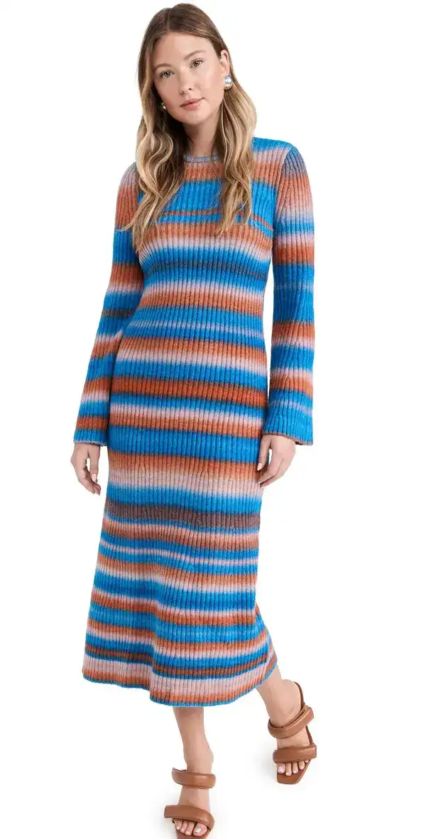 Simonmiller Axon Knit Dress In Matisse Blue Multi - 60% Off | Editorialist