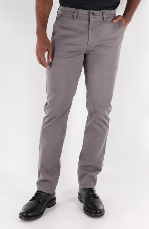 DEVIL-DOG DUNGAREES Flat Front Stretch Cotton Chinos - Lt Grey