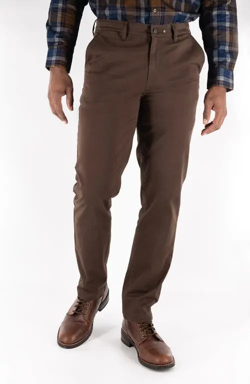 DEVIL-DOG DUNGAREES Flat Front Stretch Cotton Chinos - Dark Roast
