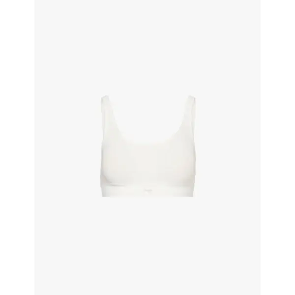 SLOGGI Ever Ease Scoop-neck Stretch-cotton Bralette - Silk White