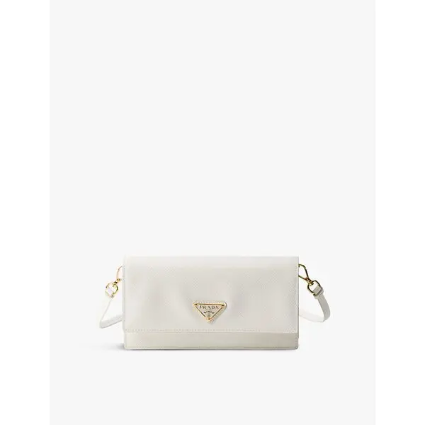Prada Saffiano Mini Leather Shoulder Bag - White