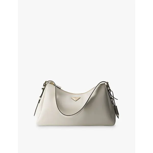 Prada Aimée Large Leather Shoulder Bag - White