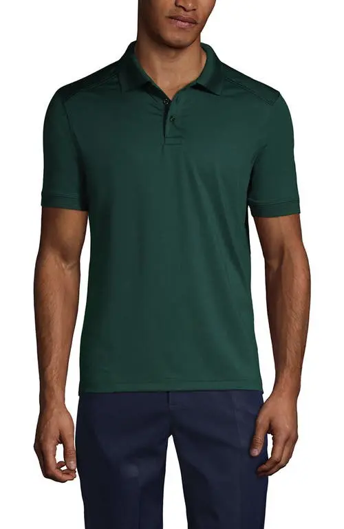 LANDS' END School Uniform Young Short Sleeve Rapid Dry Polo Shirt - Evergreen