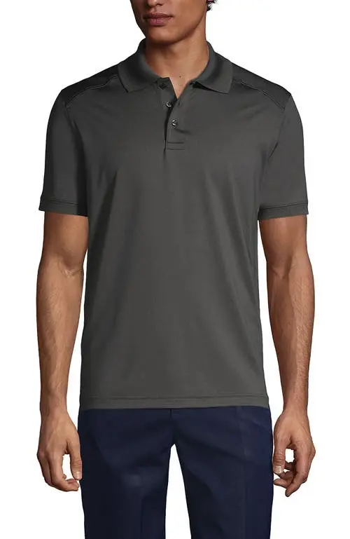 LANDS' END School Uniform Young Short Sleeve Rapid Dry Polo Shirt - Soapstone