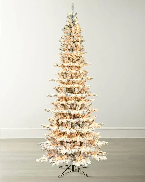 WINWARD HOME Flocked Balsam Fir Pre-lit Christmas Tree, 9
