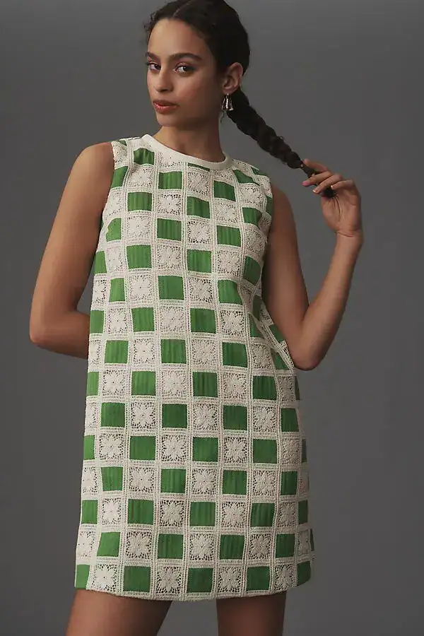 green patchwork dress Cortana