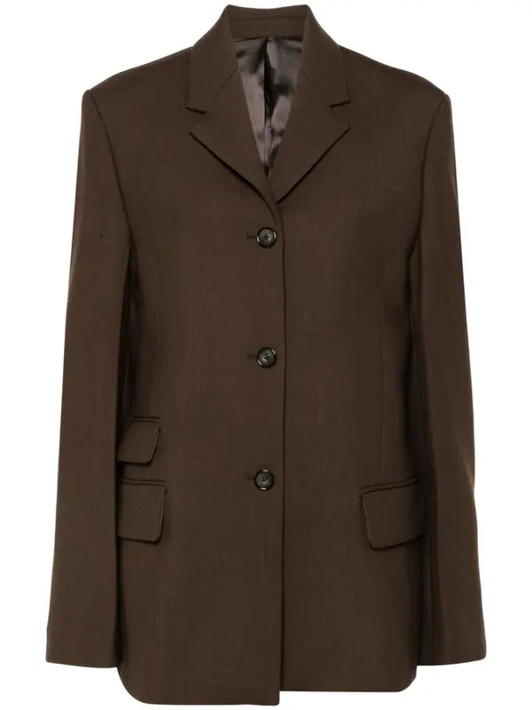 TOTÊME Straight Single-breasted Blazer - Brown