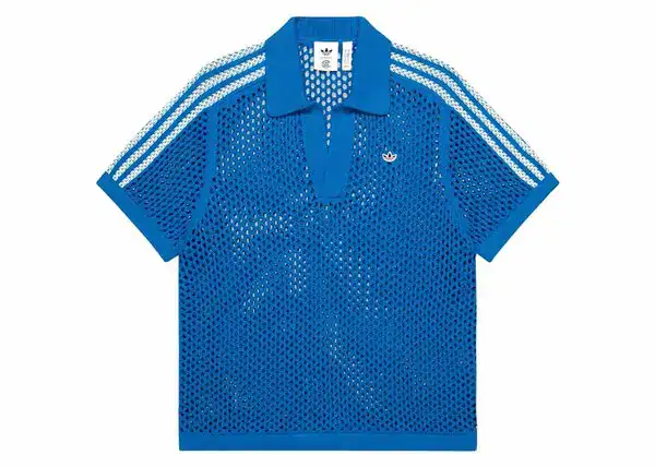 Adidas X Edison Chen Crochet Polo Shirt - Blue | Editorialist